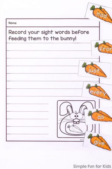 Feed the Bunny Sight Word Game - Simple Fun for Kids Shop