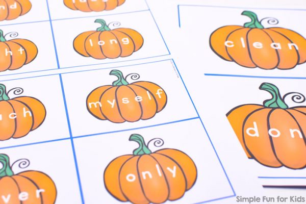 Third Grade Sight Word Pumpkins - Simple Fun for Kids Shop