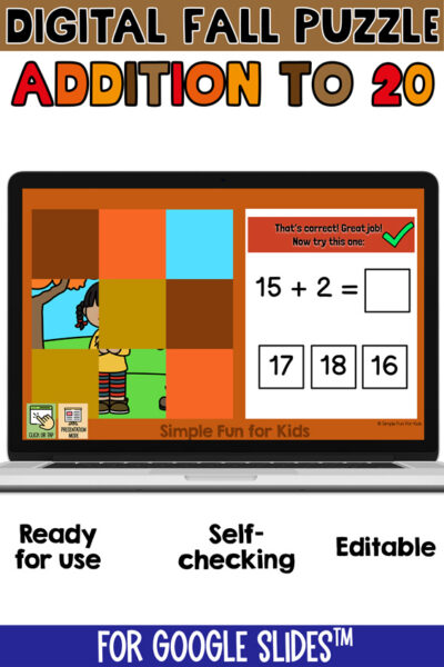 Addition to 20 Digital Fall 9-Piece Puzzle - Simple Fun for Kids Shop