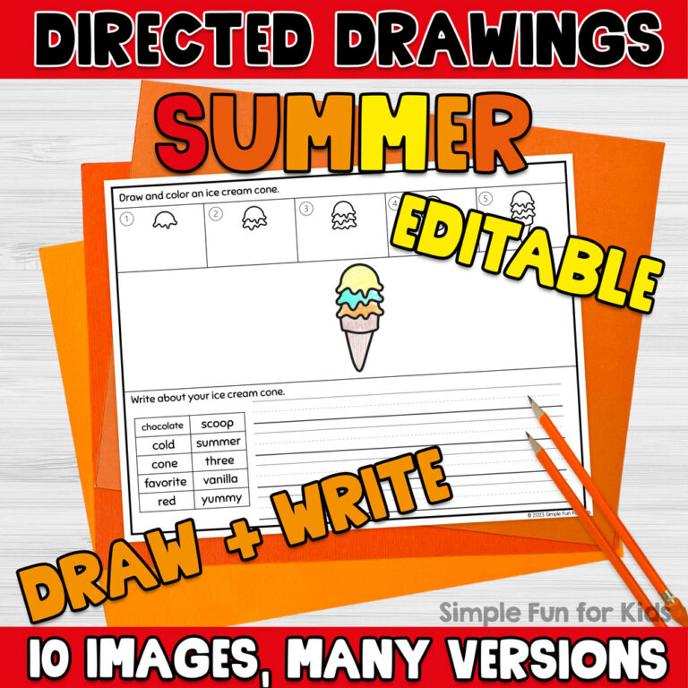 Summer Directed Drawings: Differentiated Draw and Write Worksheets ...